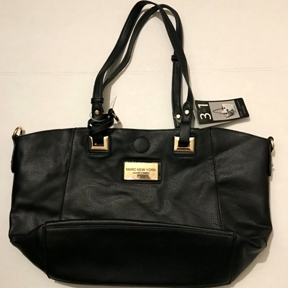 Marc New York | Bags | Marc New York Andrew Marc Black Tote Bag Purse ...